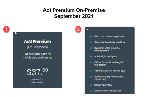 Act CRM Pricing Update 9-8-2021 | Friendly Act CRM Software Database ...